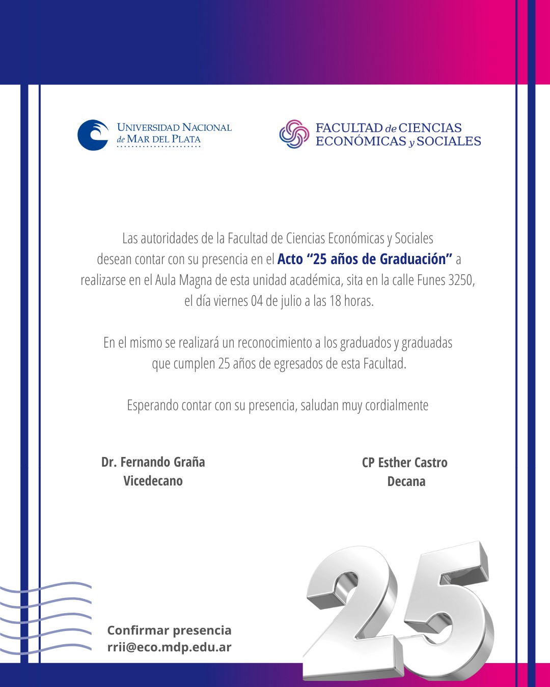 Acto 25 Años de Graduación